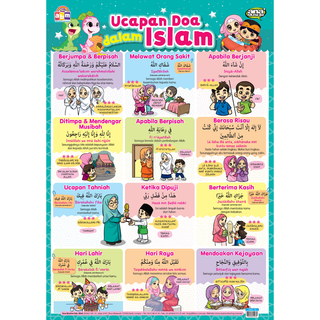 KOLEKSI LENGKAP POSTER PENDIDIKAN ISLAM ANA MUSLIM, ALIF BA TA, 25 ...