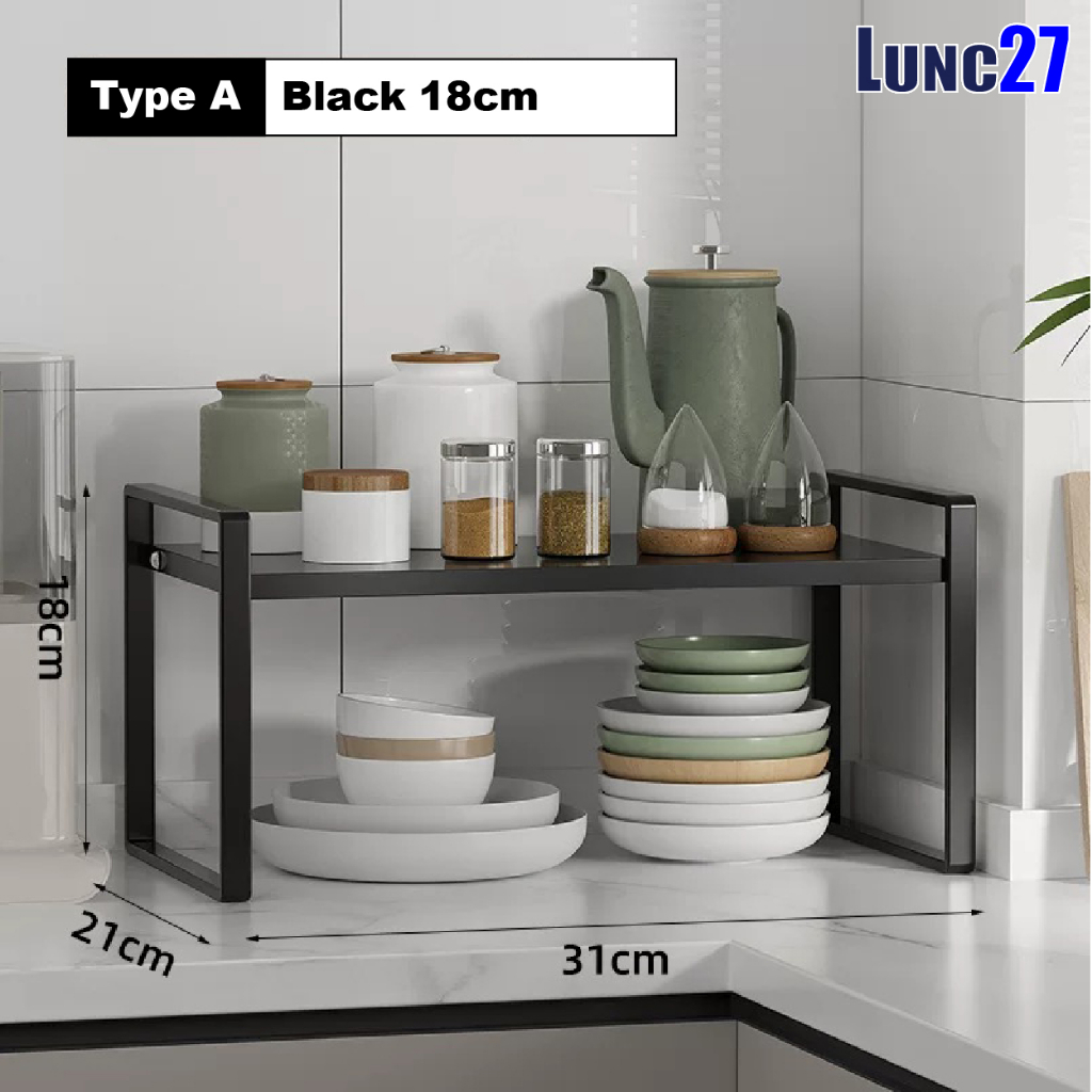 Kitchen Rack Stackable Plate Rack Kitchen Cabinet Shelf Spice Rack ...