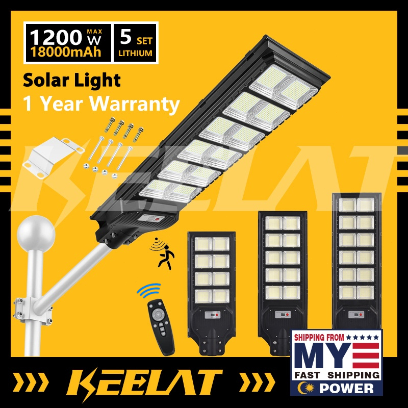 KEELAT Solar Light outdoor 100w 800w 1200W Solar Street Light Lampu ...