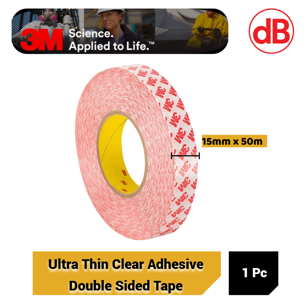 3M High Performance Ultra Thin Clear Adhesive Double Sided Tape 9080 (15mm x 50m) - 3M Tape ...