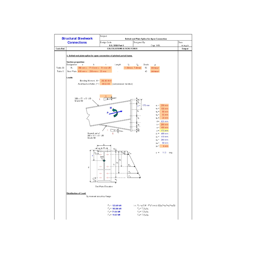 APEX CONNECTION DESIGN TO BS5950 FOR STEEL PORTAL FRAME | Shopee Malaysia