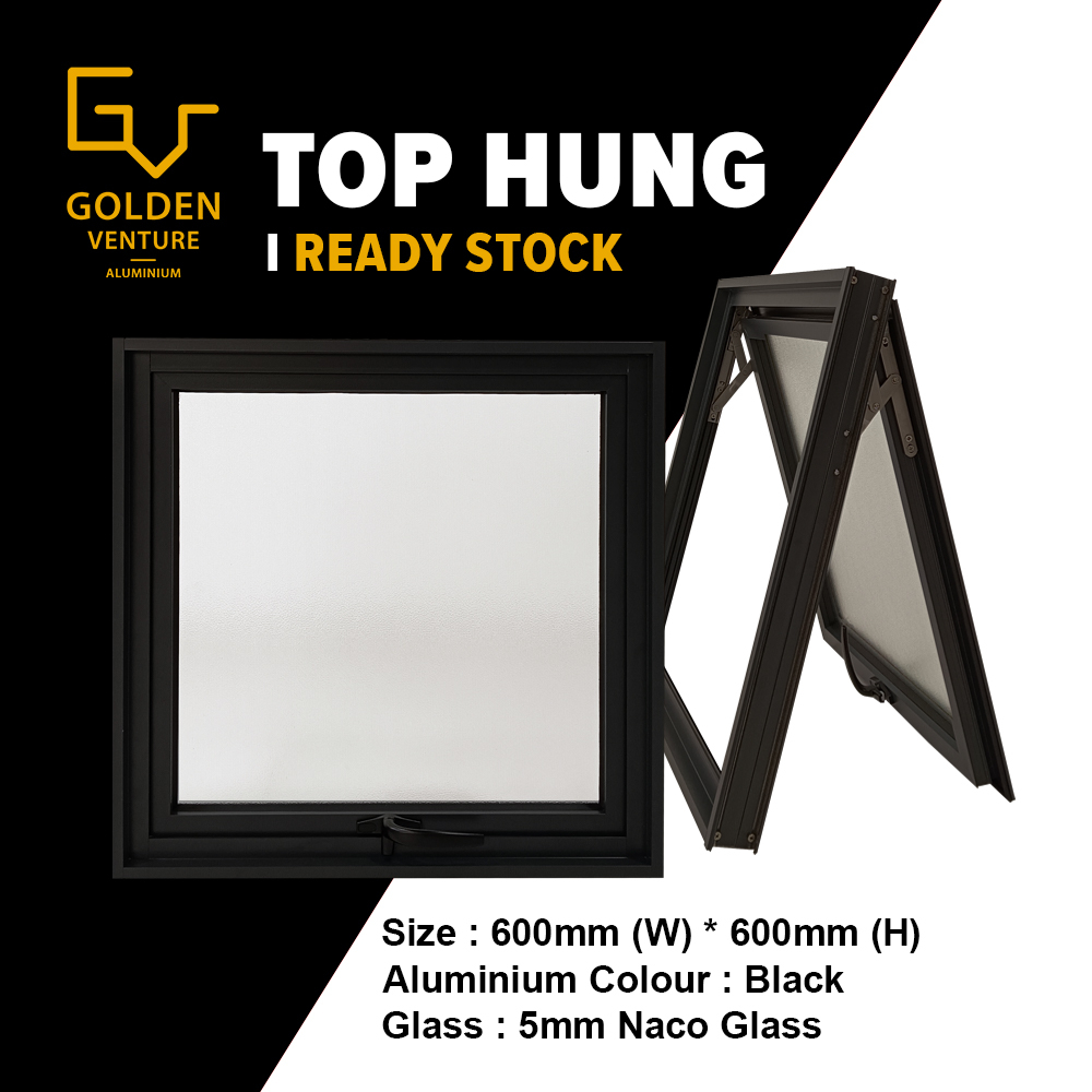 GV Aluminium 3 Color Top Hung Window 5mm Naco Clear Glass / Top Hung ...