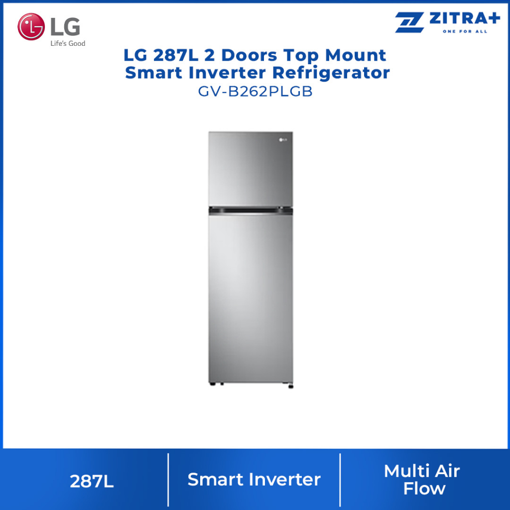 LG 287L 2 Doors Top Mount Smart Inverter Refrigerator GV-B262PLGB ...