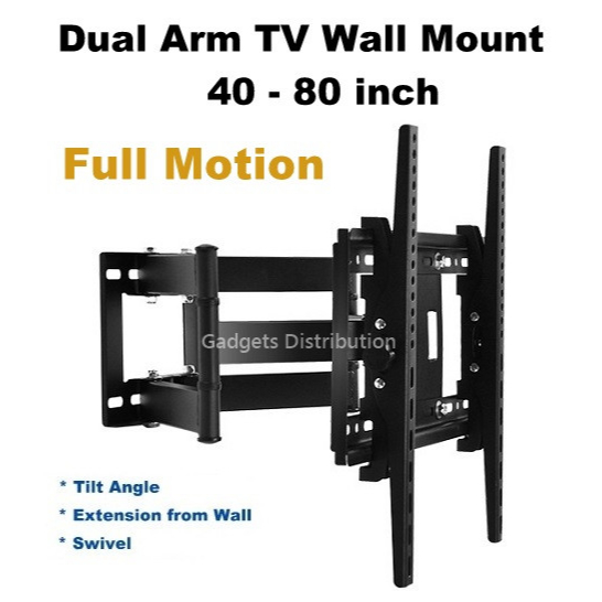 CP502 32 to 80 Inch Extendable Full Motion Adjustable Double Arm Tilt ...