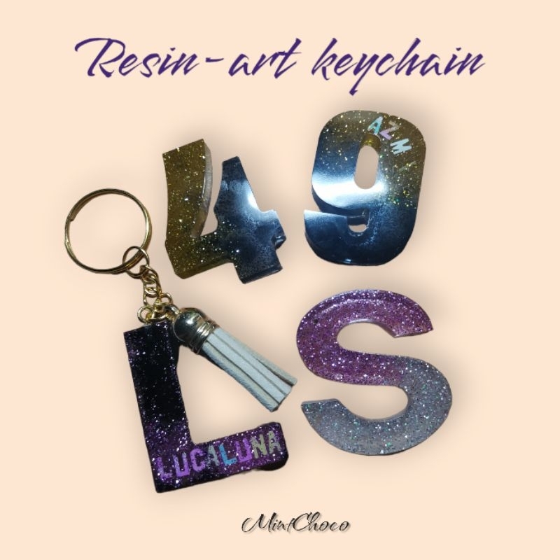 Resin-Art keychain (alphabet and numbers) | Shopee Malaysia