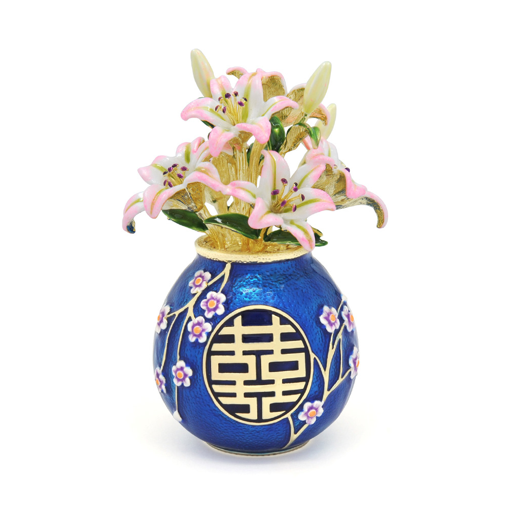 Double Happiness Vase with "Pak Hup" White Lilies | Shopee Malaysia