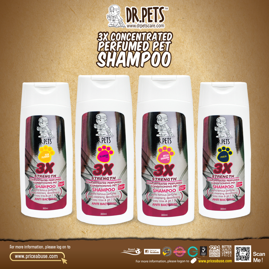DR PETS ANTI BACTERIAL PERFUMED CONDITIONING PET SHAMPOO 3X- 300ML | Shopee Malaysia