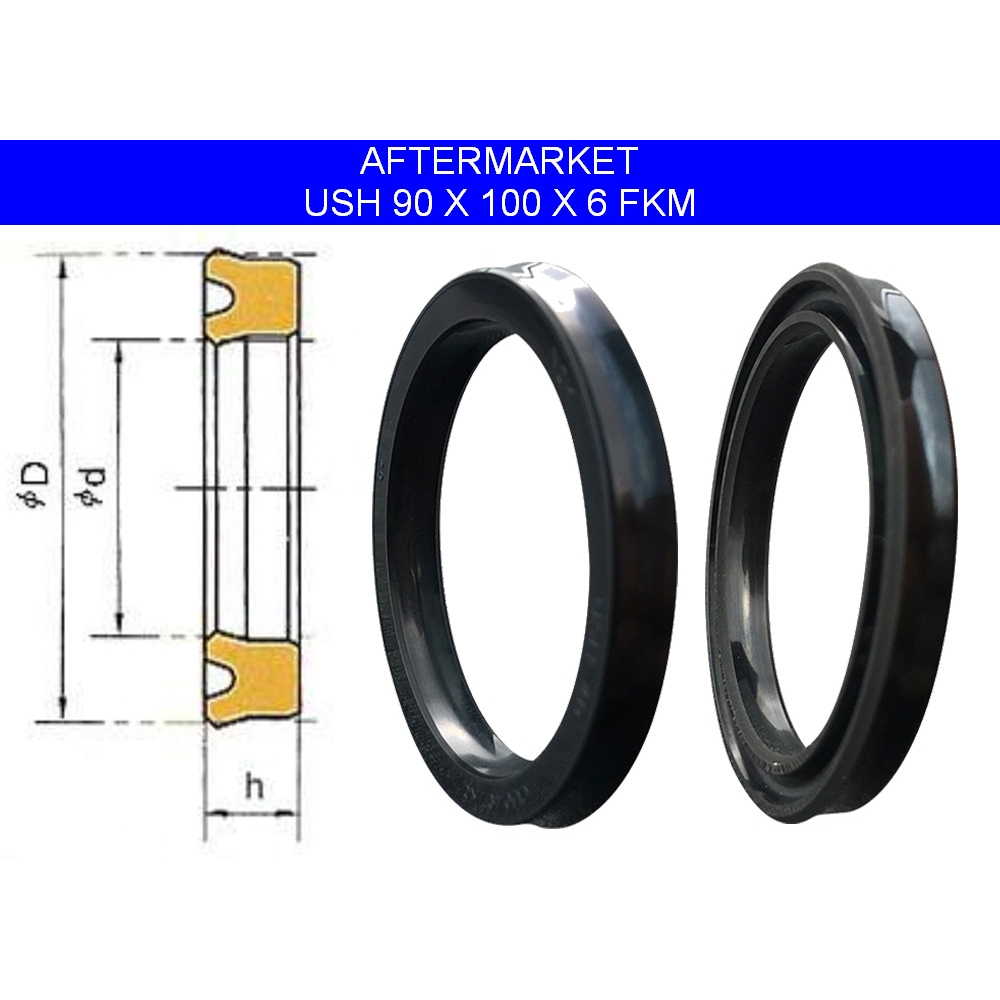 Aftermarket Hydraulic Seal - USH 90x100x6 FKM Black ( 90 x 100 x 6 ...