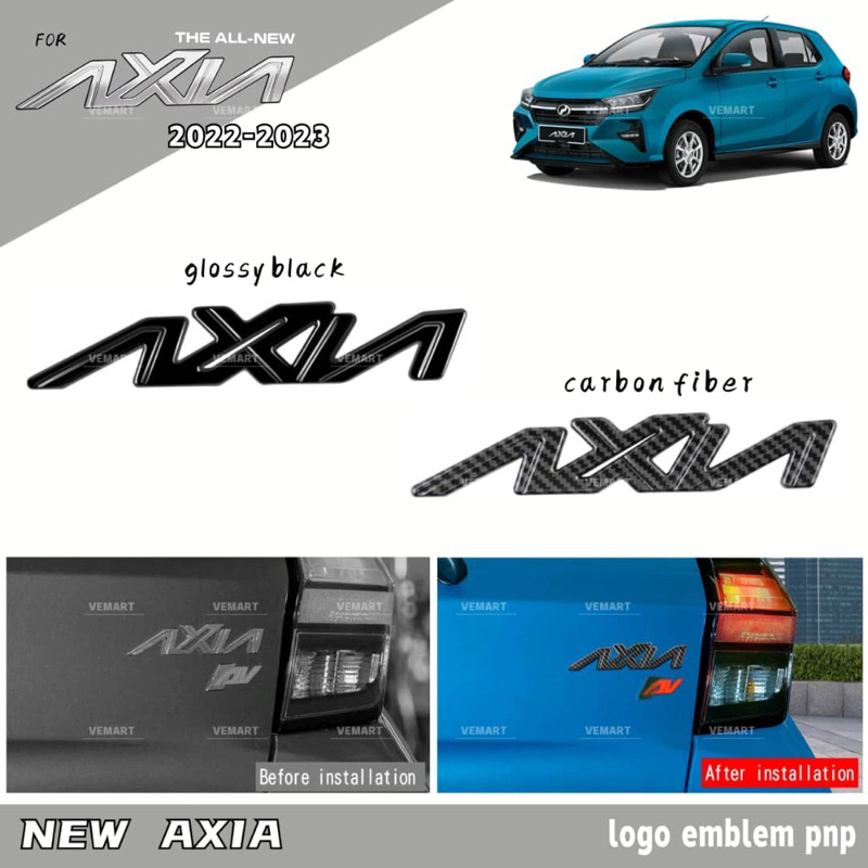 new perodua axia 2023 logo emblem WORD accessories | Shopee Malaysia
