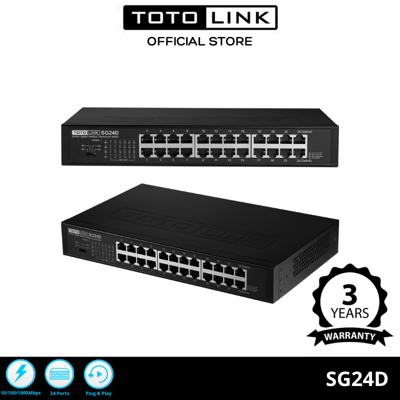 Totolink SG24D 24-Port Gigabit Desktop/Rackmount Unmanaged Switch ...