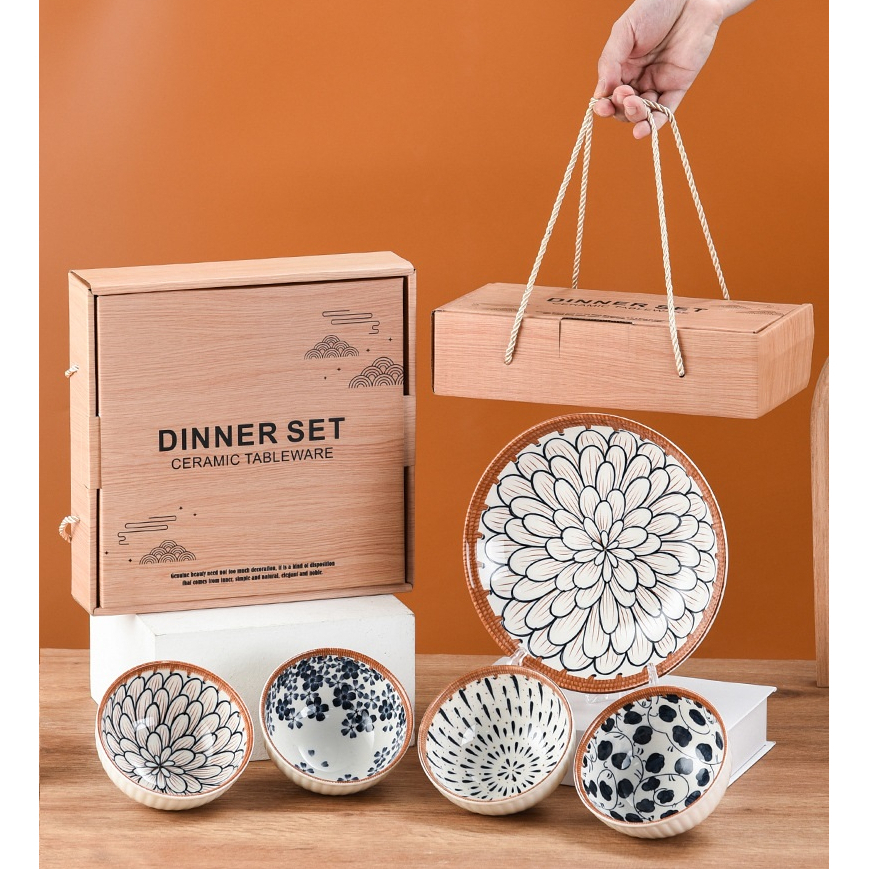 【READY STOCK】Japanese Bamboo Style Dinner Set Bowl Ceramic Bowl ...