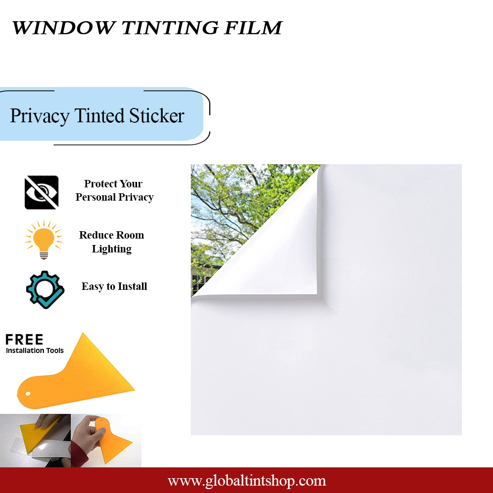 Window Tinting Film Privacy Tinted Sticker - Pure Frosted/White Sticker ...