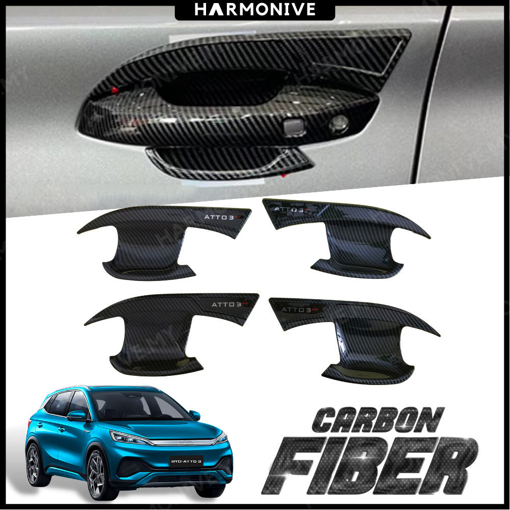BYD ATTO 3 Door Handle Bowls ABS Carbon Fiber Covers (4 PCS/SET ...
