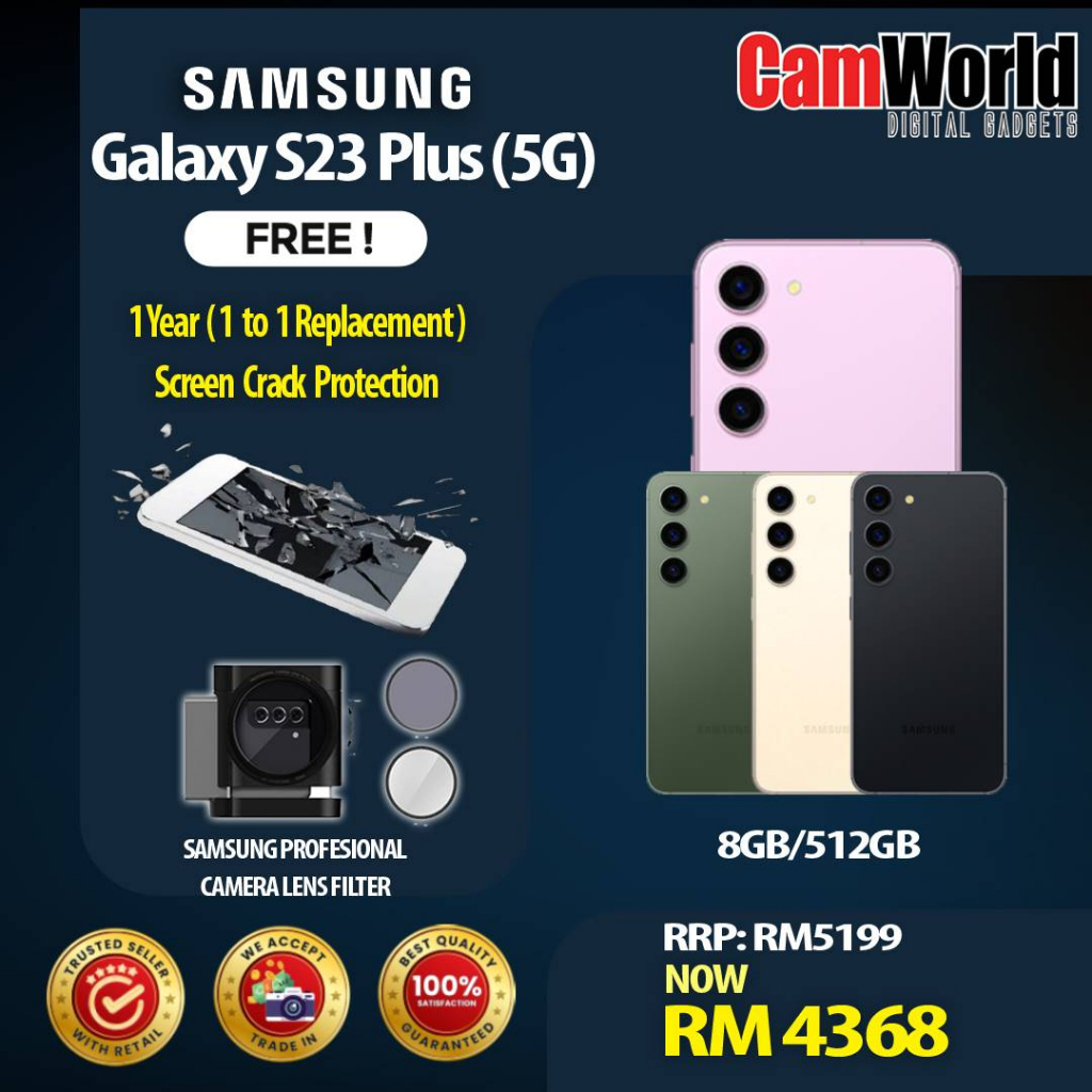 Samsung Galaxy S23+ / S23 PLUS 5G ( SM-S916 ) ( 8GB + 512GB ) With ...