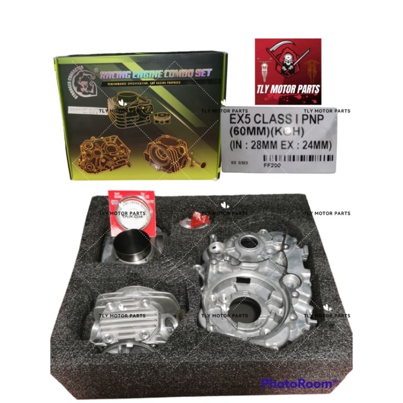 PNP EX5 CLASS 1 COMBO SET 60MM WITH CRANKCASE/BLOCK/HEAD 24/28 STRONGER ...