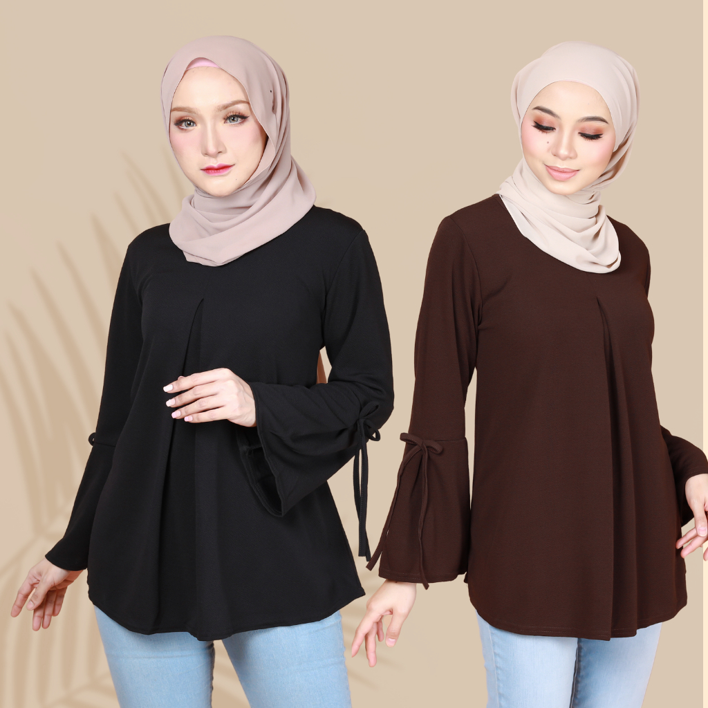 Plus Size Women Front Slits Blouse Baju Muslimah Size Besar [29866 ...