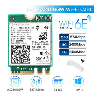 Intel AX210 Wi-Fi 6E AX210NGW replaced AX200 WiFi Adapter NGFF M.2 2230 WLAN Module Dual Tri ...