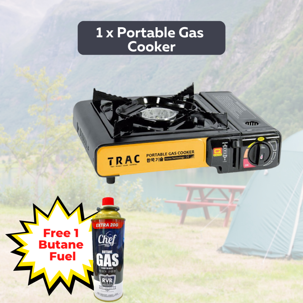 TRAC Portable Gas Stove Cooker For Camping/BBQ/Steamboat Dapur Gas Mini ...