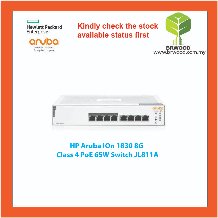 HP ARUBA JL811A: INSTANT ON 1830 8G Class 4 PoE 65W SWITCH | Shopee ...