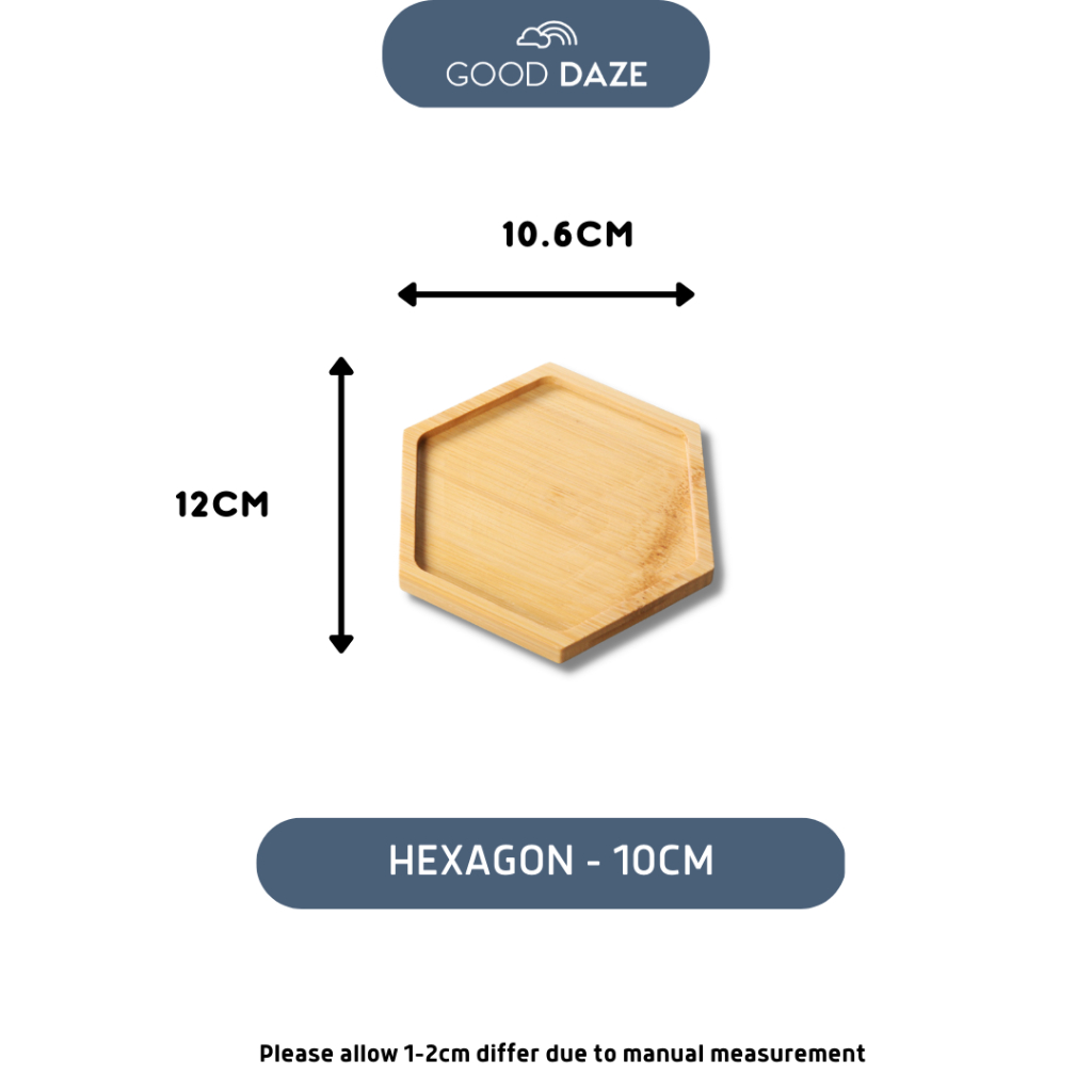 【GOOD DAZE】Bamboo Tray Coaster Cup Holder Coffee Cup Wood Coaster plant ...