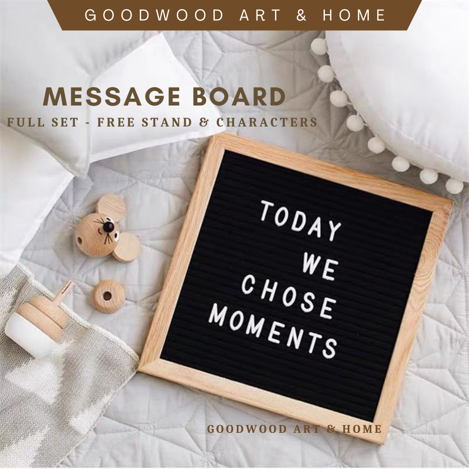 Wooden Frame Message Board Set Papan Mesej Party Felt Letter Board Felt ...