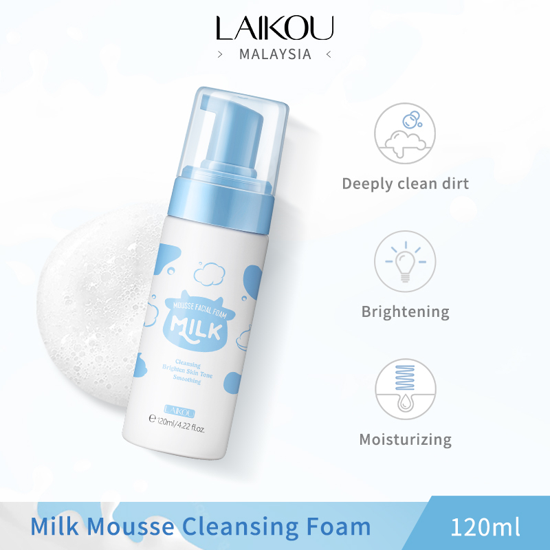 [Beli 1 dapat 1 hadiah] Laikou Milk Mousse Cleansing Foam Brightening ...
