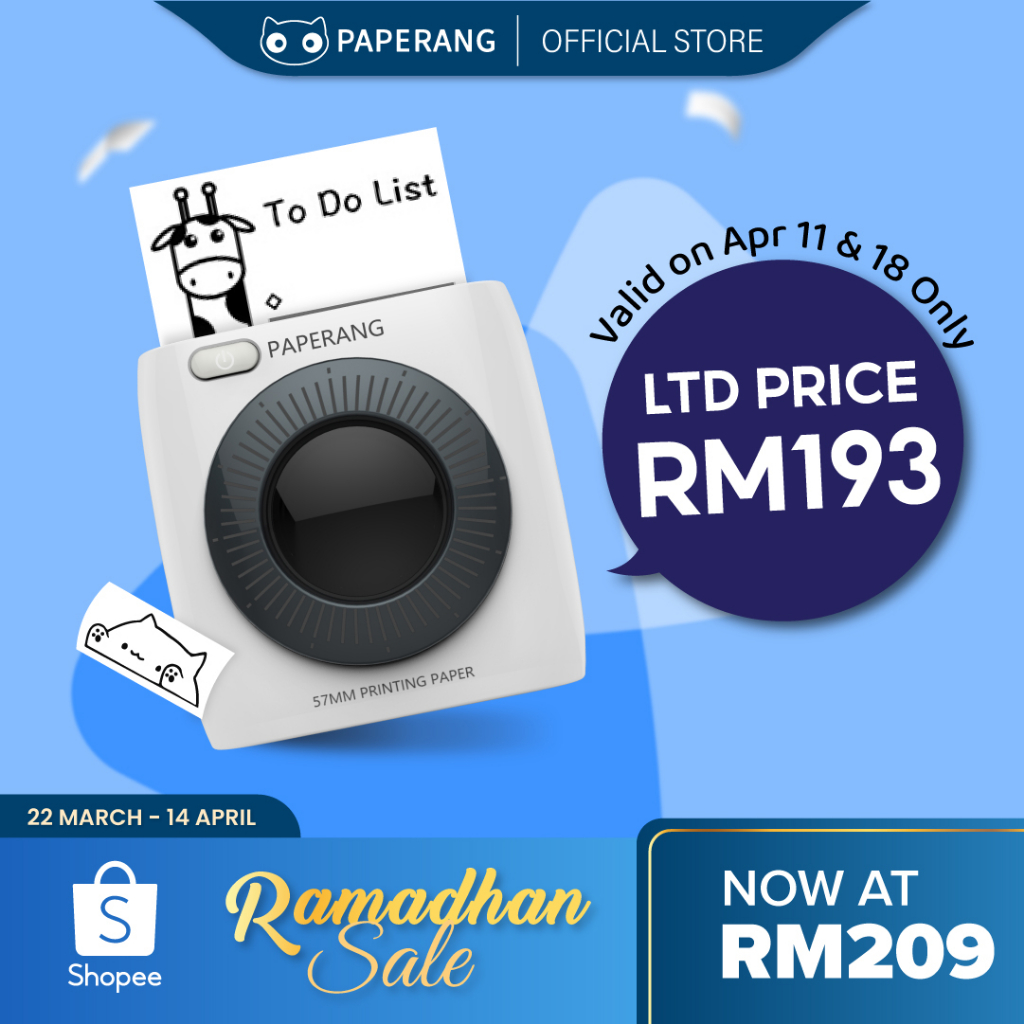 Paperang P2 Thermal Mini Wireless Printer Bluetooth Small Pocket ...