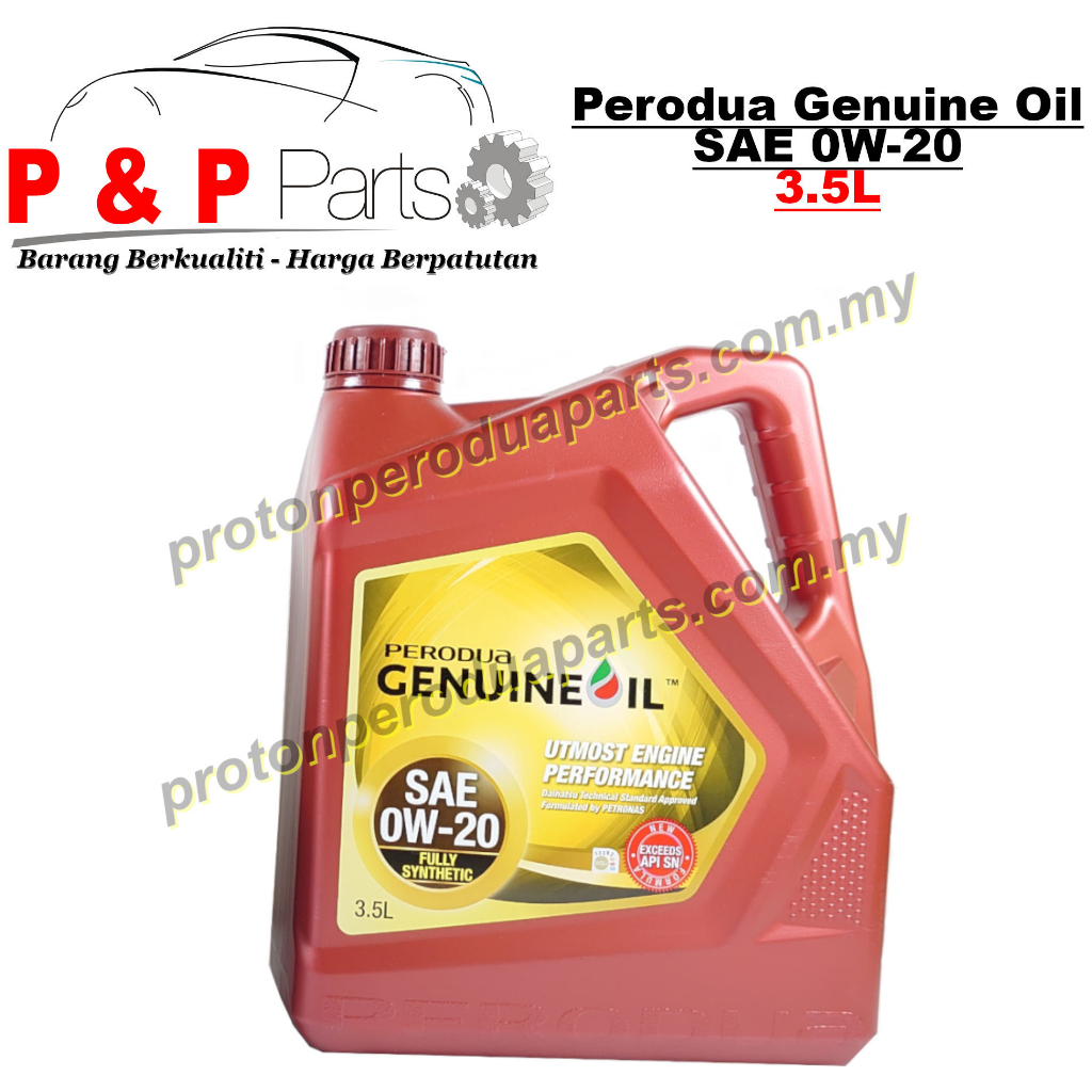 ORIGINAL Perodua 0W-20 3.5L Fully Synthetic Engine Oil 0W-20 Minyak ...