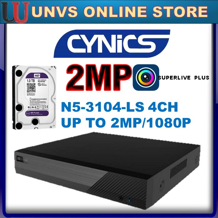 CYNICS N5-3104-LS 1080P / 2MP 4CH 4channel+2ch AHD/ TVI Stand Alone ...