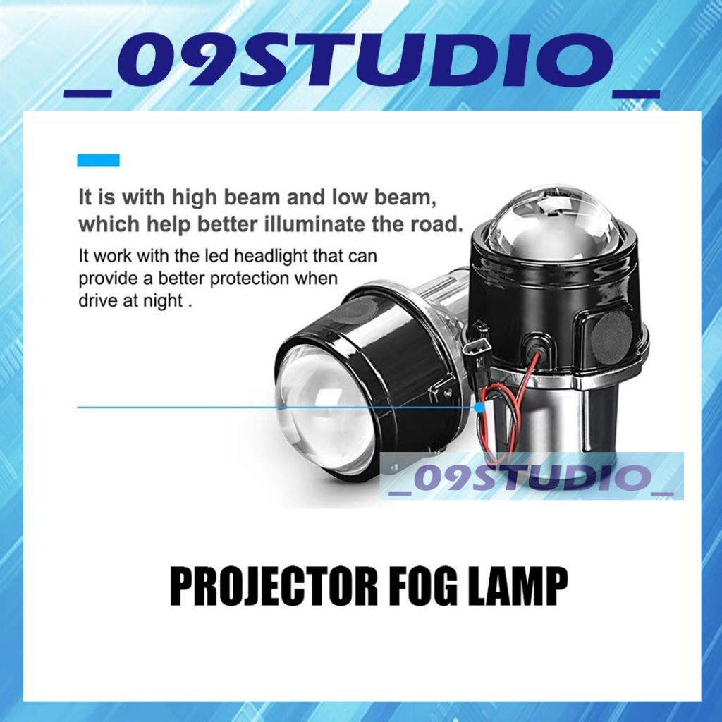 Toyota/Perodua Car Projector Fog Lamp 3" Universal Hi Low Fog Light Projector 1 Pair | Shopee ...