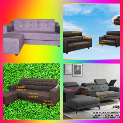 Special FREE 1 STOOL Velvet Sofa Baldu / Fabric Sofa / PVC Sofa 3 ...