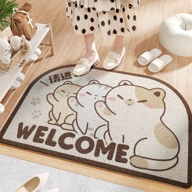 CozyJoy Cute Door Mat Entrance Outdoor Indoor Non Slip PVC Coil Floor ...