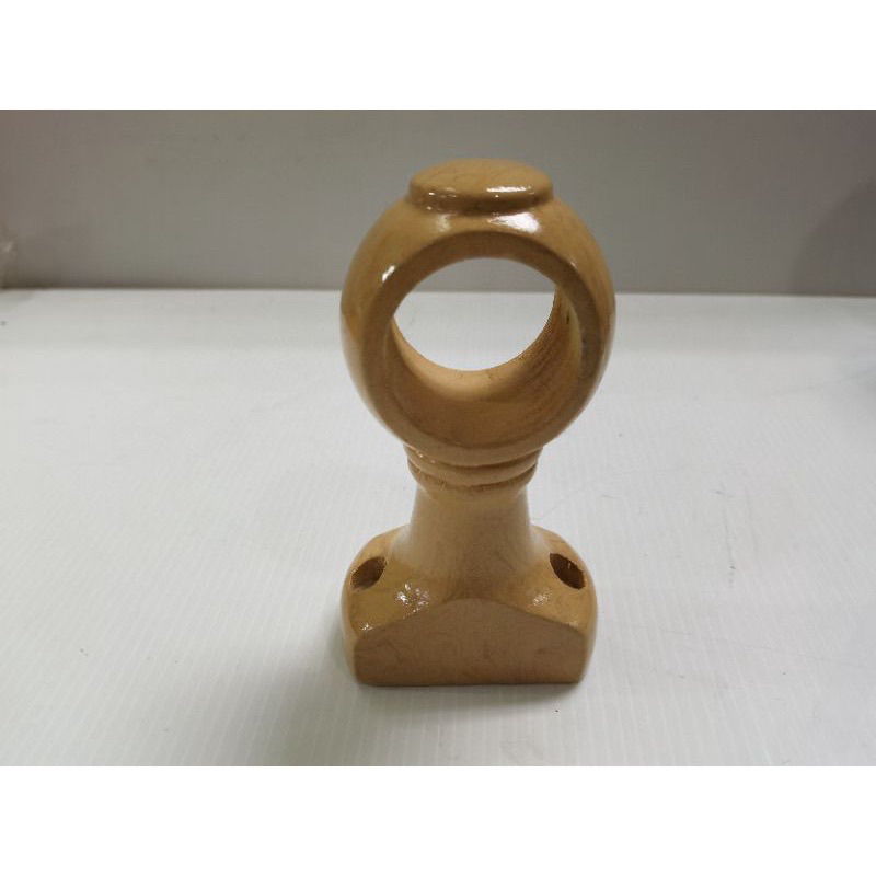 Single @ Double ~WOOD~ Finial Rod and Brackets / End Cap Kayu / Bracket ...