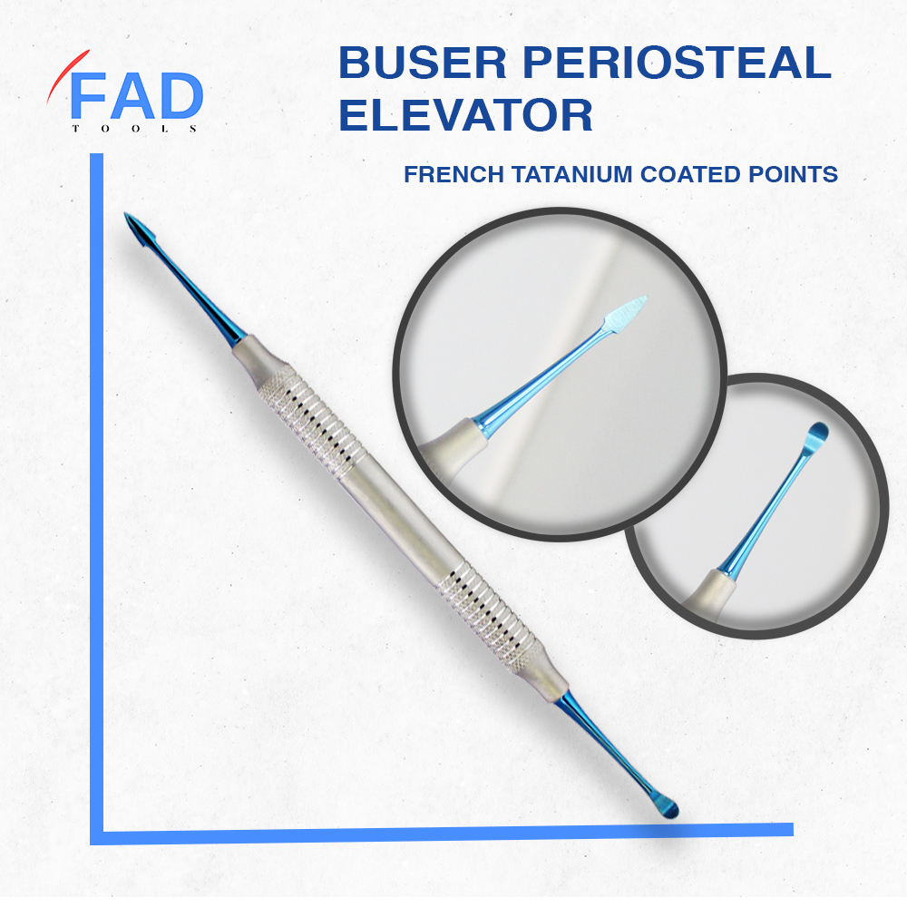 Dental Buser Periosteal Elevator Stainless Steel Titanium Coated French ...