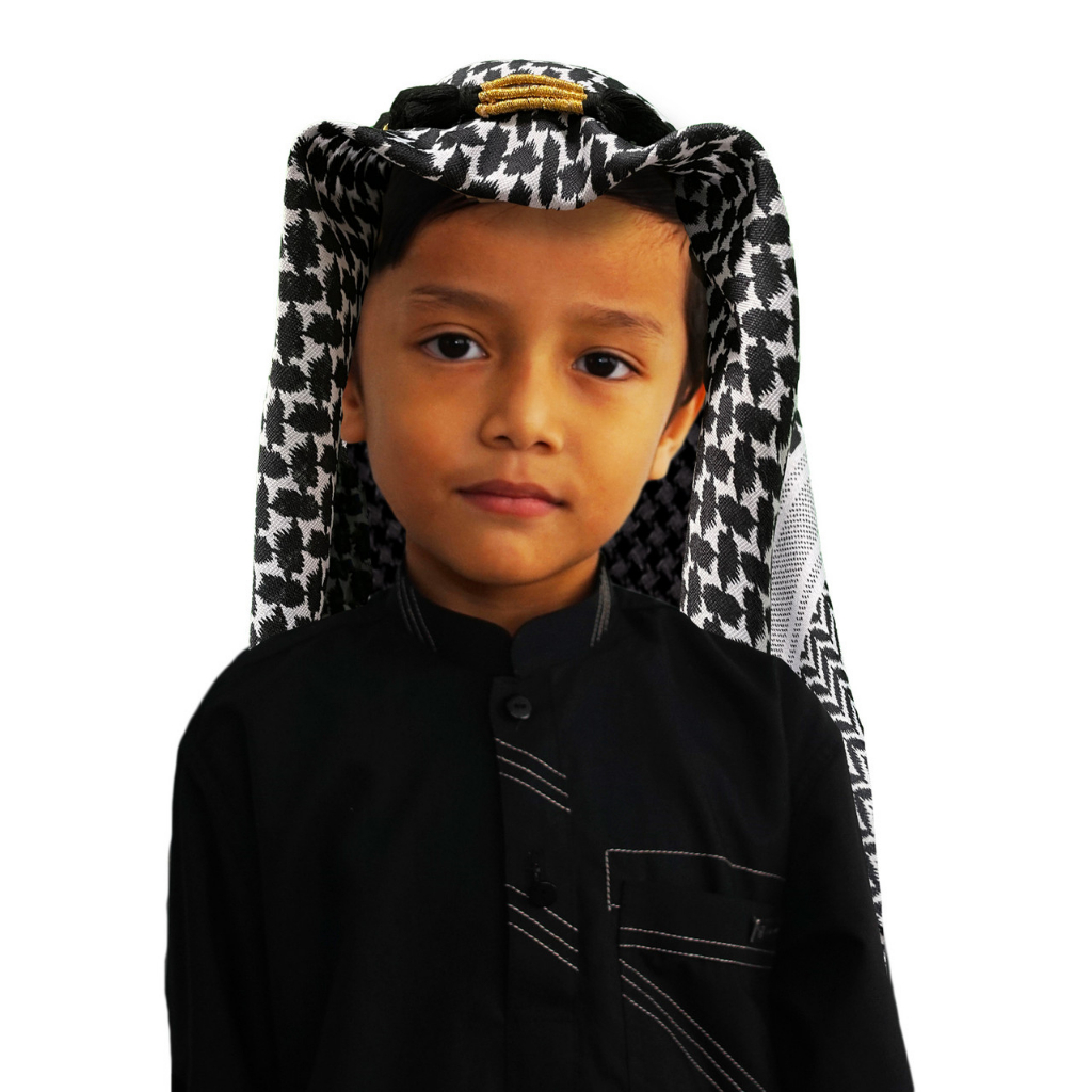 Black Shemagh for kids 2 Piece Igal Children plus Turban Shemagh Scarf ...