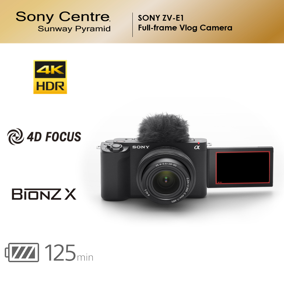 SONY ZV-E1 | Full-frame vlog camera | ALL INTERCHANGEABLE LENS CAMERAS | E1 | Shopee Malaysia