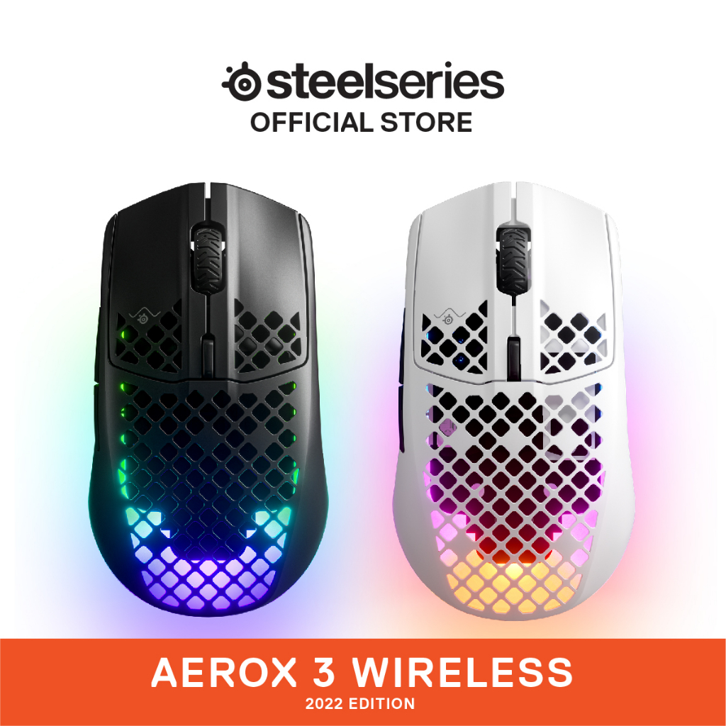 SteelSeries Aerox 3 Wireless + Bluetooth Ultra Lightweight RGB Gaming ...