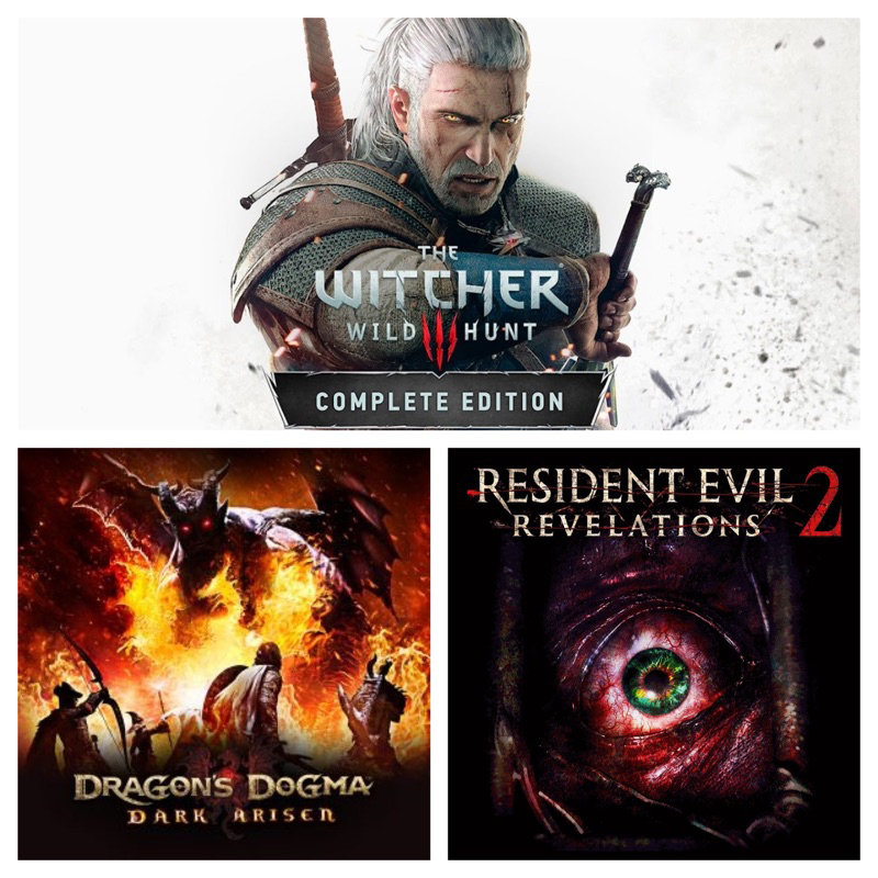 （3in1）Nintendo Switch The Witcher 3，Resident Evil Revelation 2，Dragon's ...