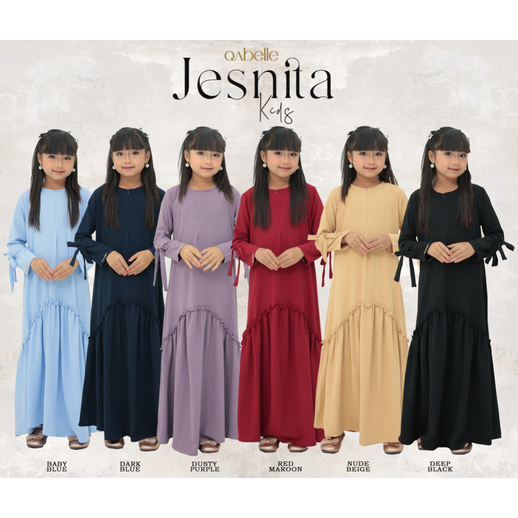 Jesnita Dress Set Mom Kids Ironless Jubah Set Ibu Anak Baju Raya ...