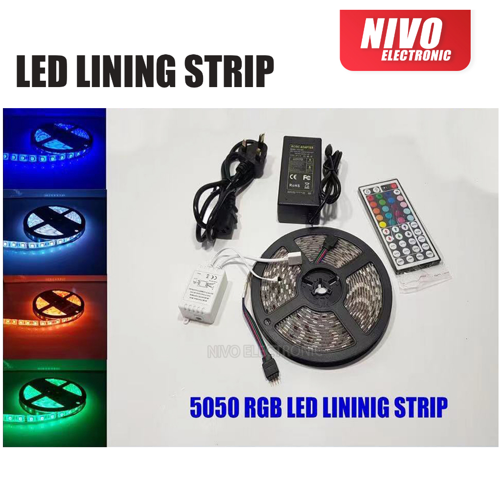 5 Meter RGB Flexible 5050 LED Strip With 12V 5A 60Watts Adapter ...