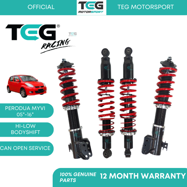 🔥BOLEH SERVICE🔥 Myvi 03"~16"/ Viva TEG RACING Adjustable Suspension ...
