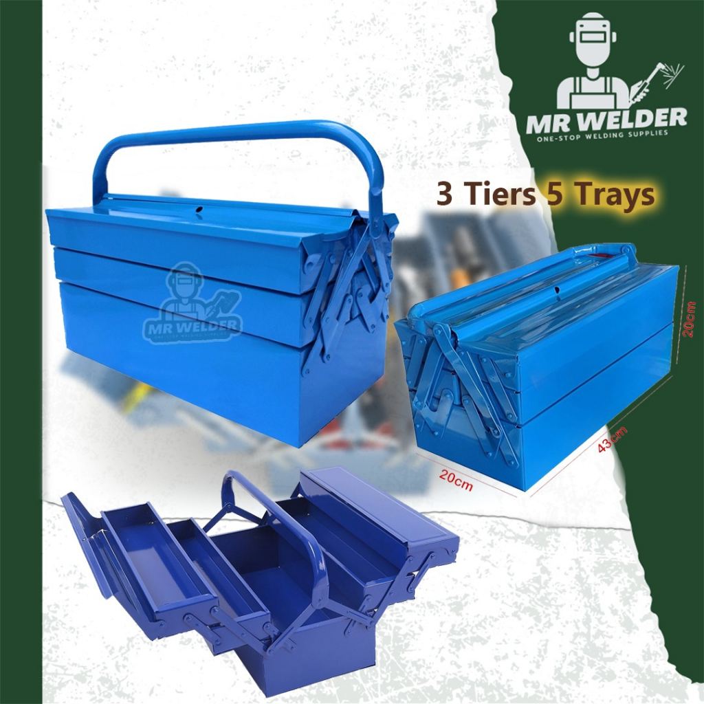 3 Layer Metal Toolbox Tool Box Metal Cantilever 3 Tiers Trays Steel ...