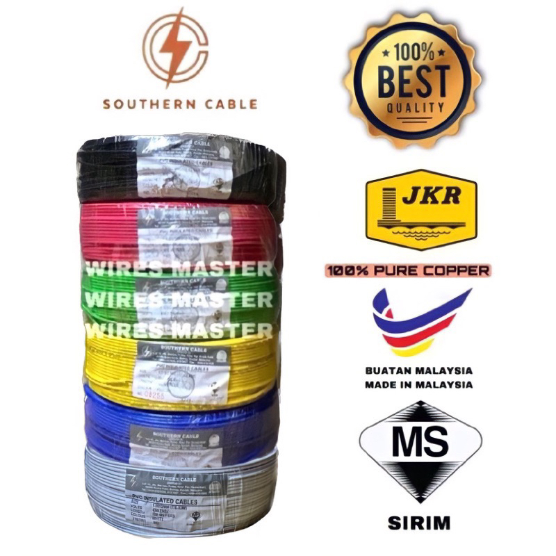 SOUTHERN CABLE (PVC 1.5mm Insulated Cables with SIRIM APPROVED ...