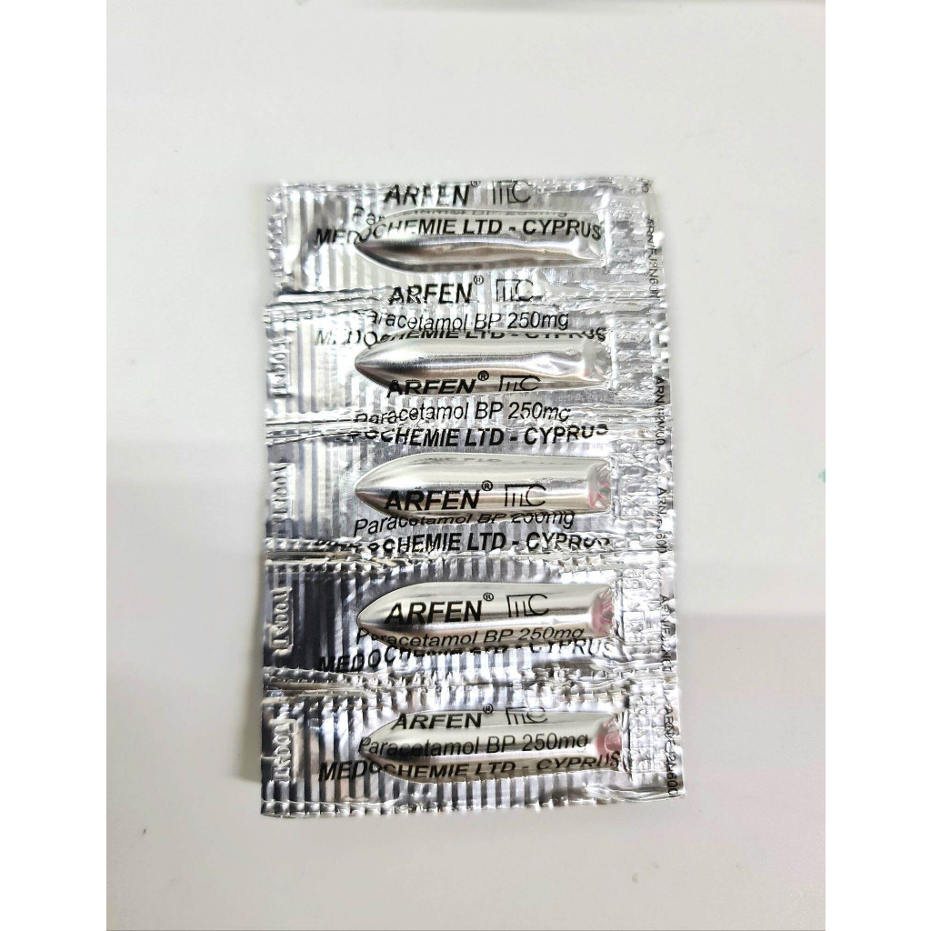 ARFEN 250MG SUPP 5S For FEVER IN CHILDREN UBAT DEMAM KANAK-KANAK MASUK ...