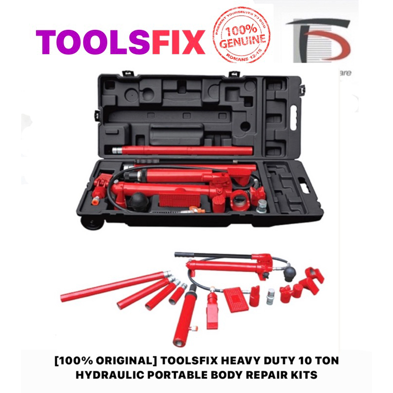 [100% ORIINAL] TOOLSFIX HEAVY DUTY 10 TON HYDRAULIC PORTABLE BODY ...