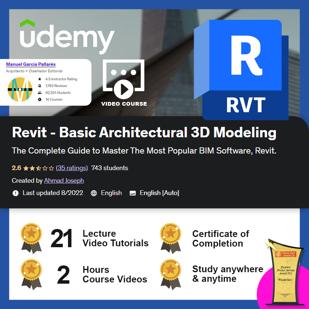 [Video Course] Revit - Basic Architectural 3D Modeling ( 21 Lectures, 2 hours+ Video Tutorial ...