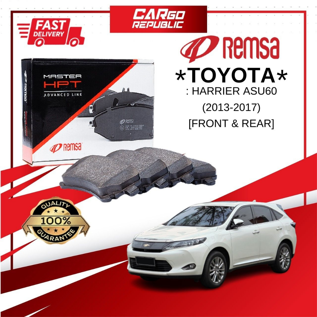 Remsa Brake Pad Toyota Harrier ASU60 (2013-2017) Front (Depan) & Rear ...