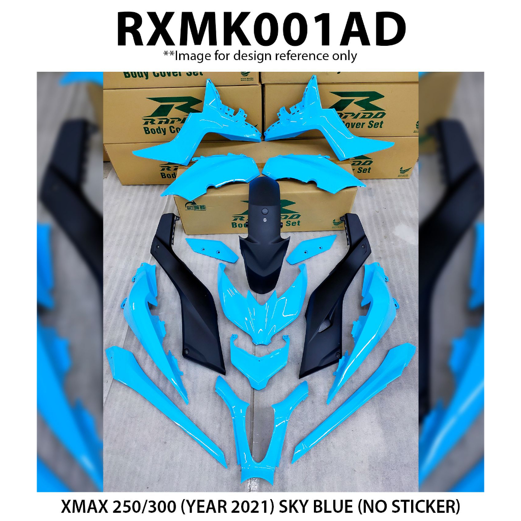 Cover Set Rapido Yamaha XMAX 250 / 300 Year 2021 NO STICKER WHITE/RED ...