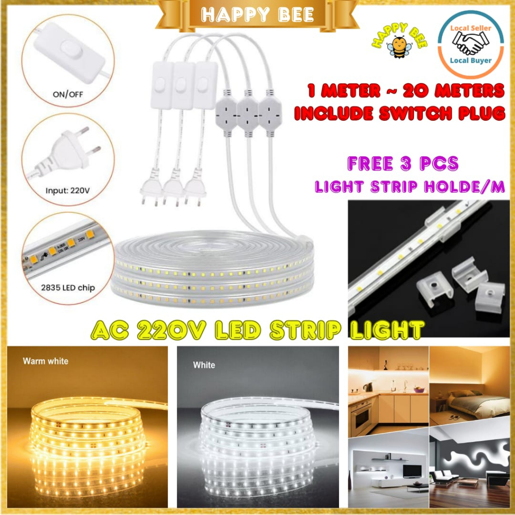 220V LED Strip Lights(Free power plug )Indoor Outdoor Led Lights For ...