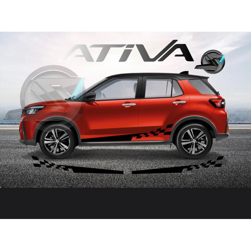 (Ready Stock)S135# 2pcs For Perodua Ativa Car Side Body Vinyl Decal ...